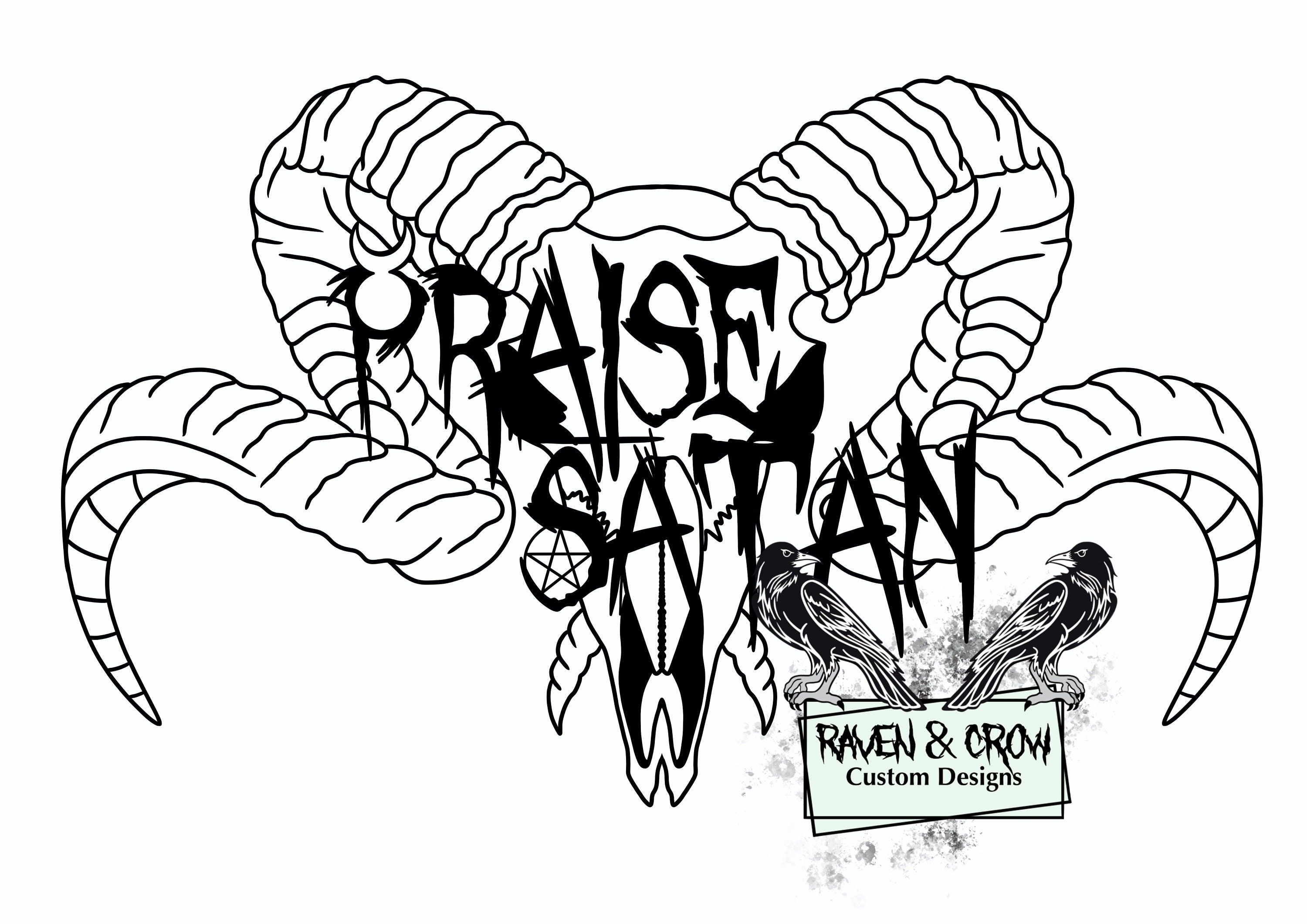 Praise Satan Ram Skull-instant Download Svg-png-jpg Files Included ...