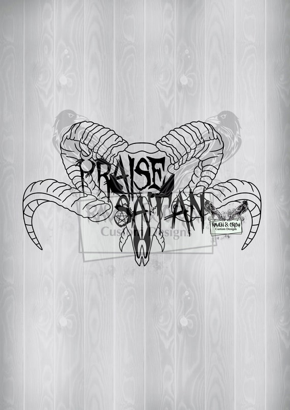 Praise Satan Ram Skull-instant Download Svg-png-jpg Files | Etsy
