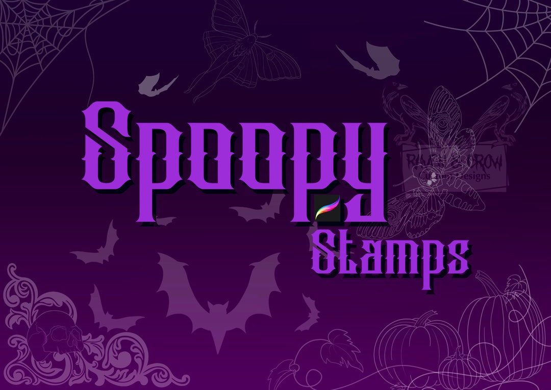 Spooky Stamp- Procreate- Brush- Stamp- Colour Swatch- Bundle - Etsy