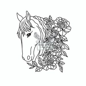 Horse-floral-peony-pony Instant Download- Svg-png-jpg Files Included ...