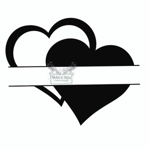 Heart Monogram- Double Heart- Heart Svg- Instant Download-png-jpg- SVG ...