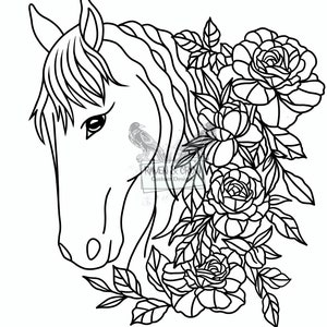Horse-floral-peony-pony Instant Download- Svg-png-jpg Files Included ...