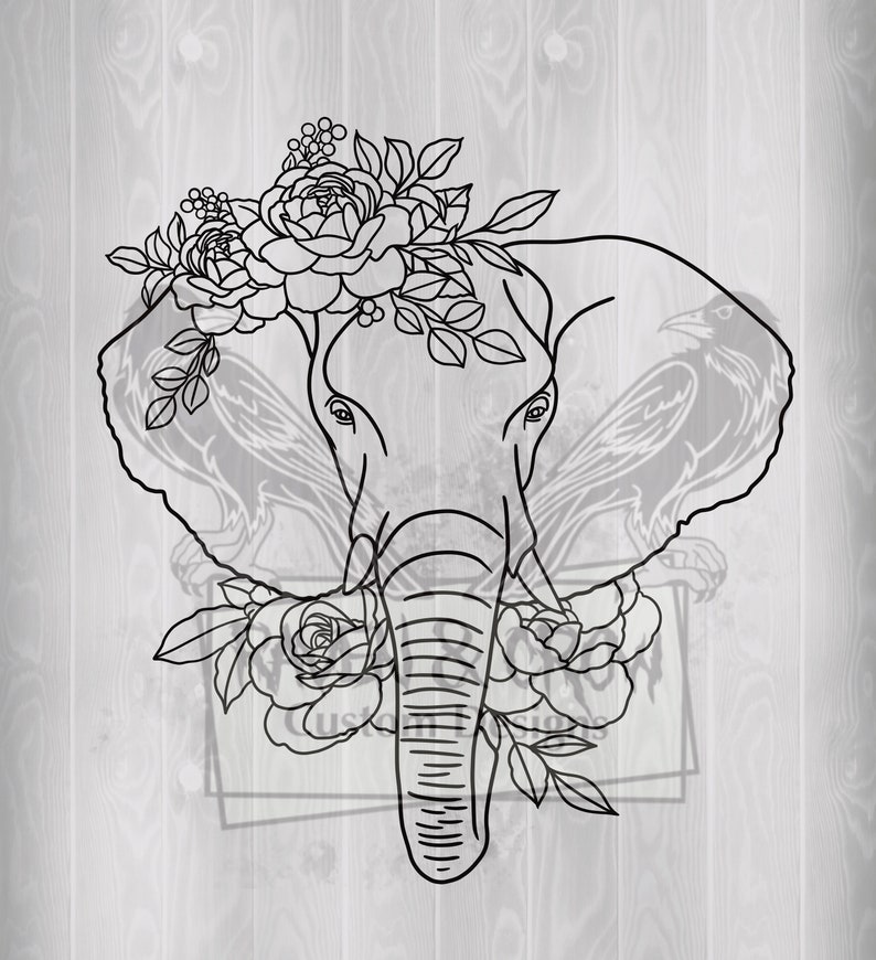 Floral Elephant Instant Download Svg-png-jpg Files Included - Etsy