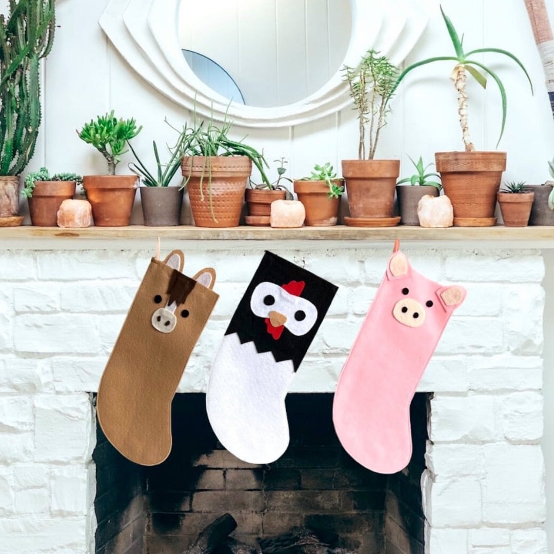 Farm Animal Christmas Stocking Horse Stocking Chicken Stocking Pig ...