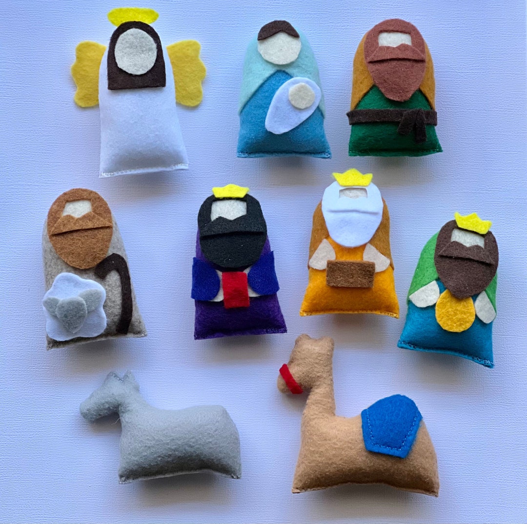 Kids Nativity Set Handmade Felt 9-piece Set Toddler Nativity Set ...