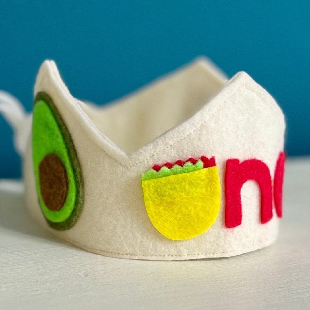 First Fiesta Birthday Crown: Handmade Taco Party Hat and Tassel Garland ...