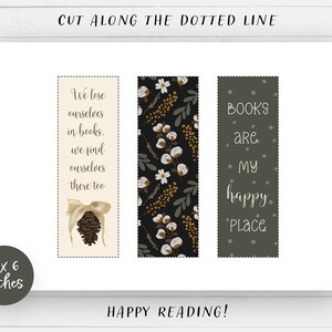 Set of 3 Printable Winter Bookmarks - 2x6 Inch Bookmarks, Book Lovers ...