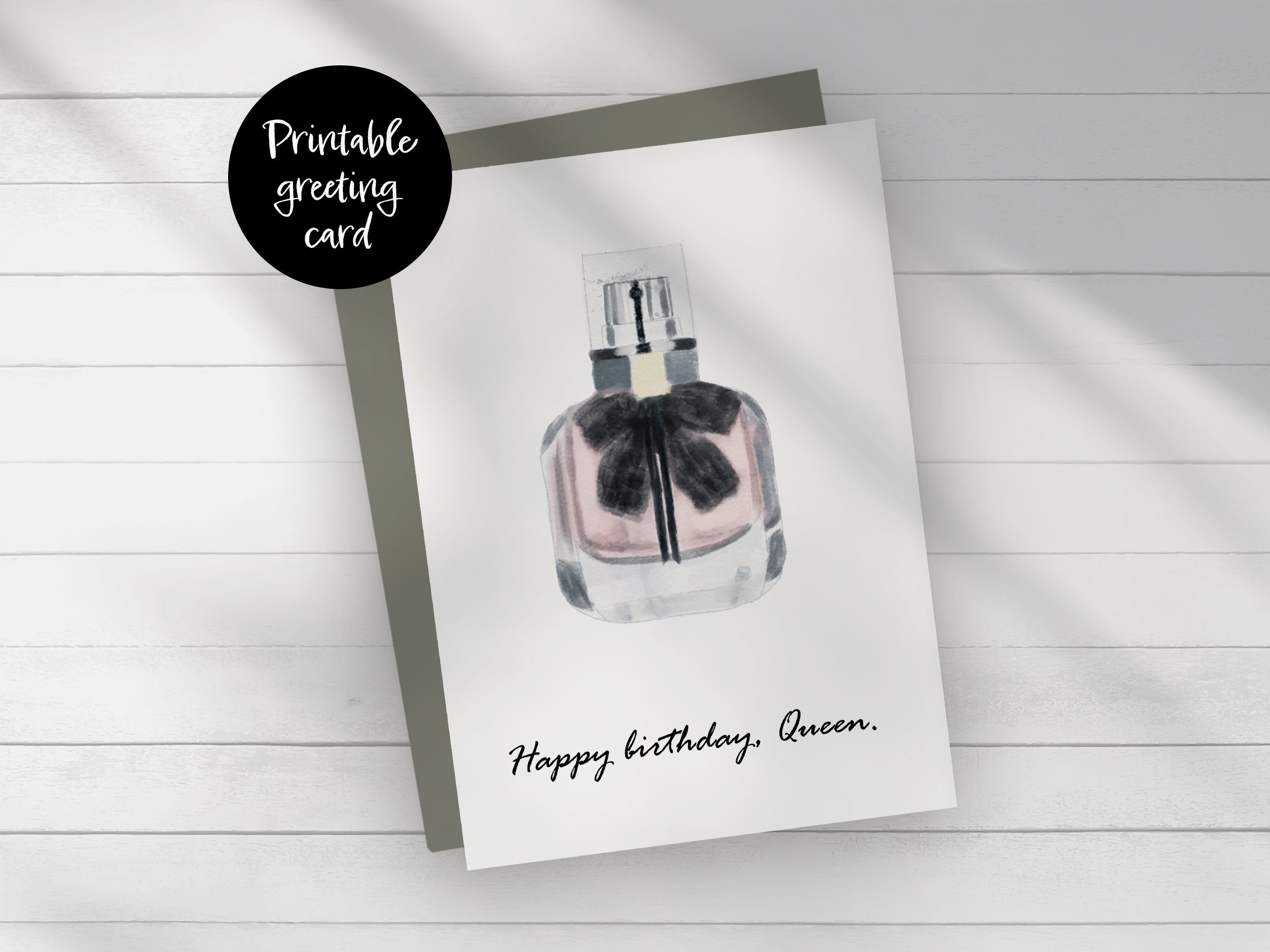 PRINTABLE Birthday Card With Perfume Bottle - Happy Birthday Card ...