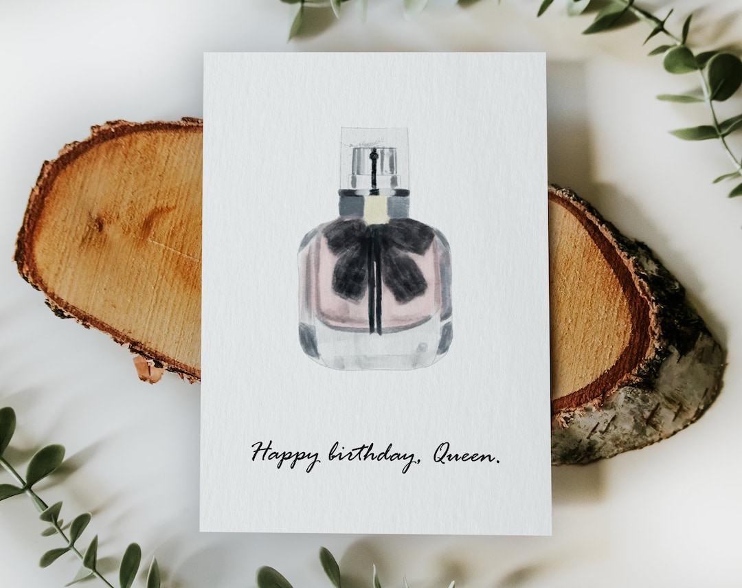 PRINTABLE Birthday Card With Perfume Bottle - Happy Birthday Card ...
