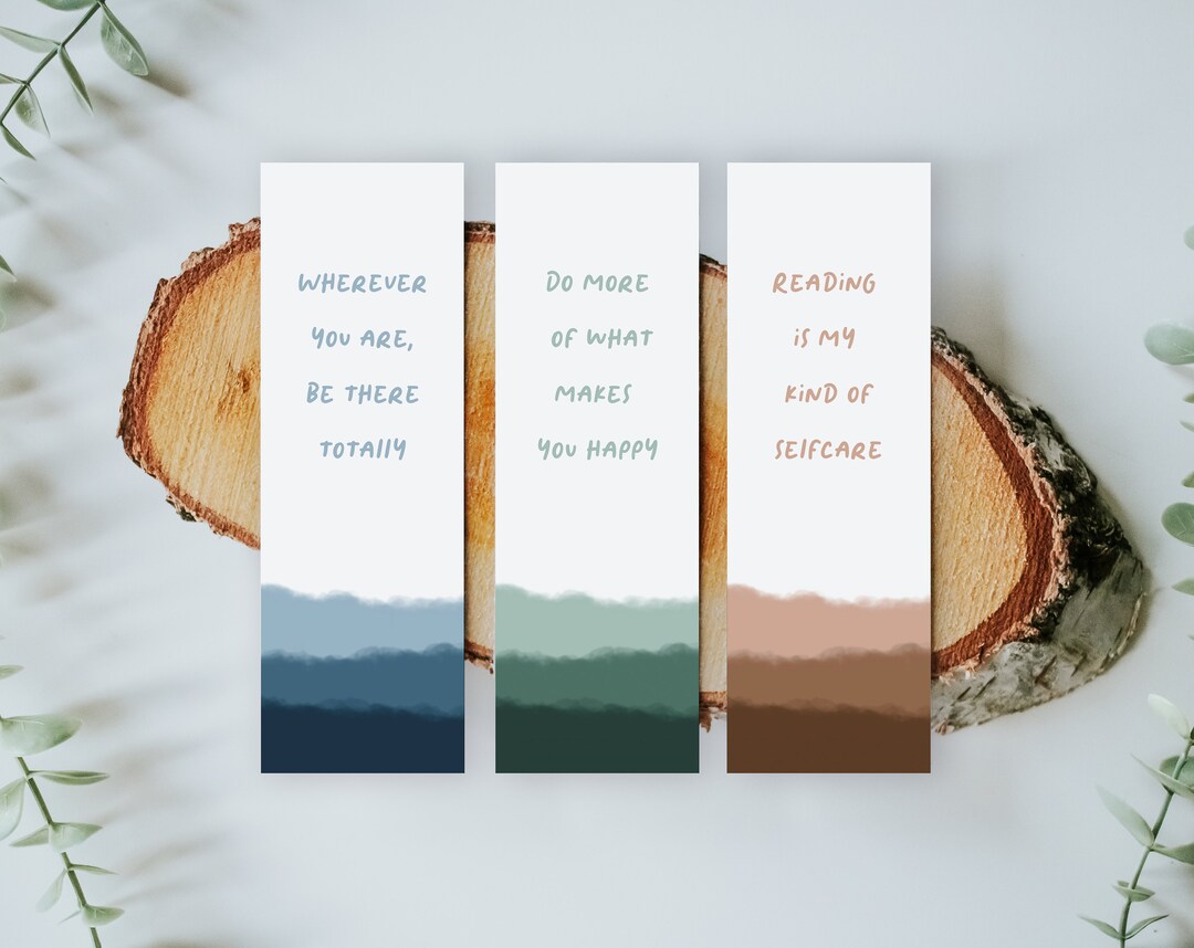 Set of 3 Printable Affirmation Bookmarks - 2x6 Inch, Book Lovers Gift ...