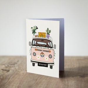 PRINTABLE Greeting Card With Volkswagen Van - Volkswagen Van Card ...