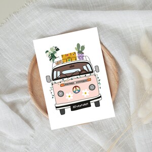 PRINTABLE Greeting Card With Volkswagen Van - Volkswagen Van Card ...