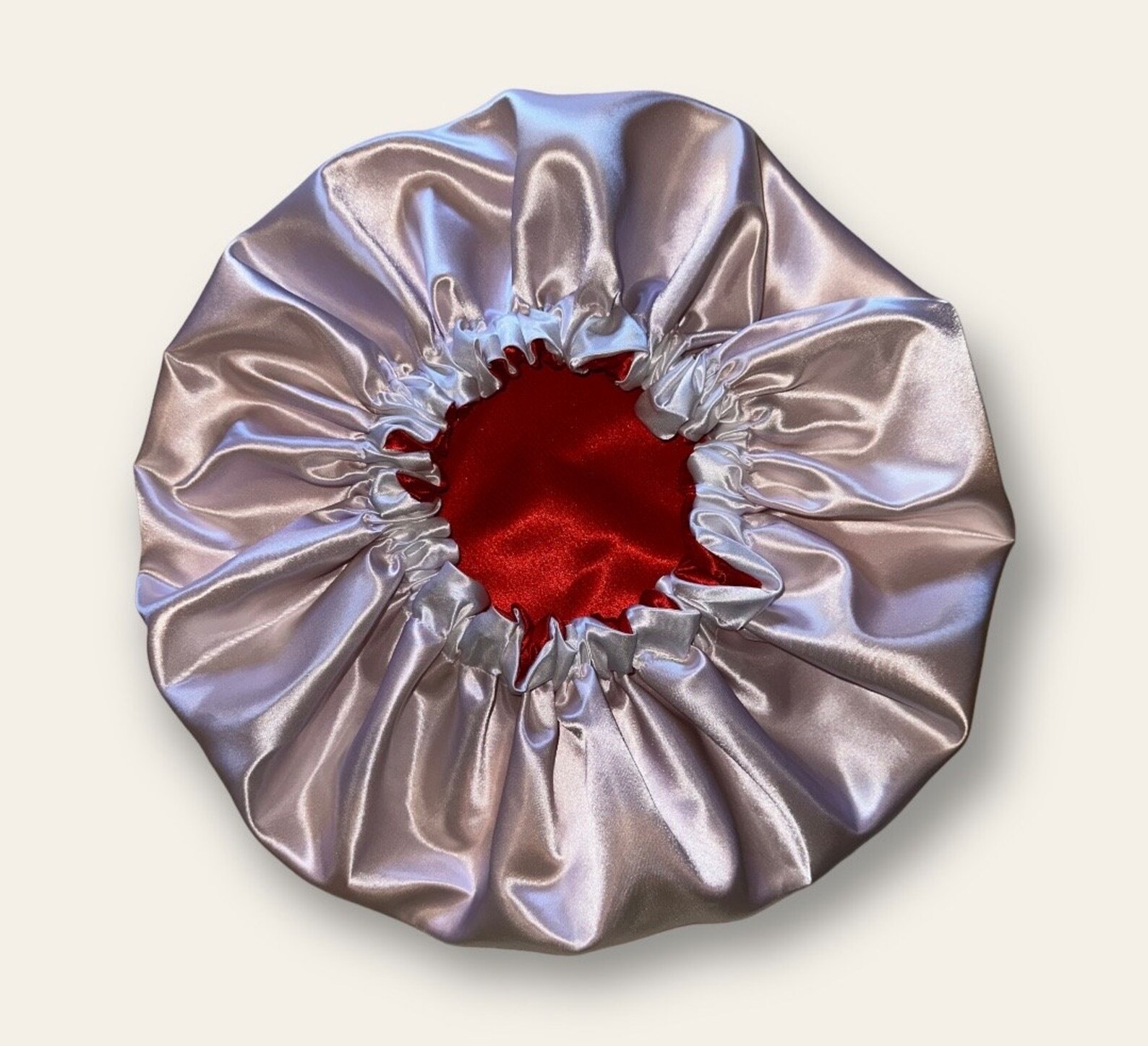 Personalizable Reversible Satin Bonnets | Delta | Red & White Satin - Etsy