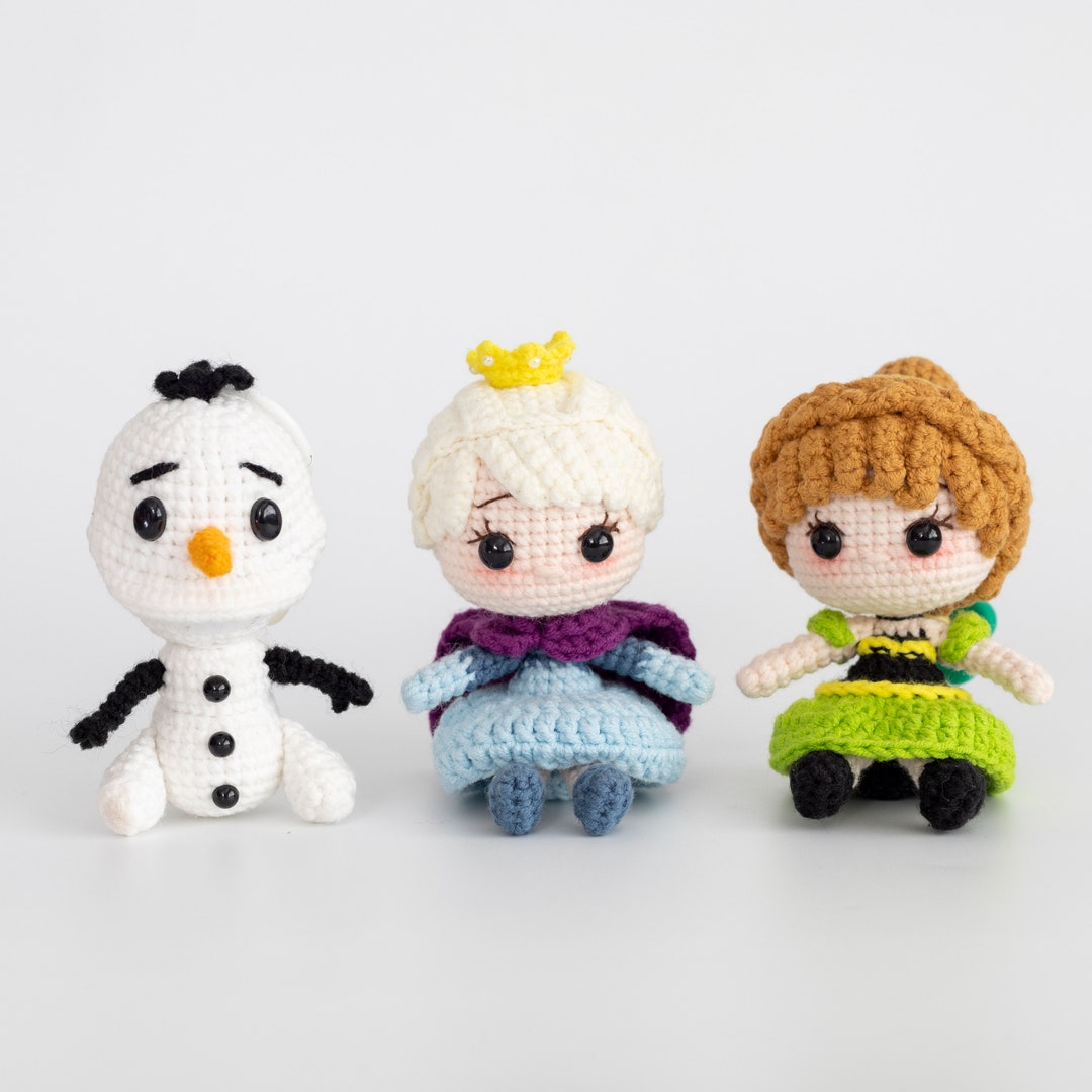 Crochet Princess Doll, Princess Keychain, Amigurumi Princess Keychain ...