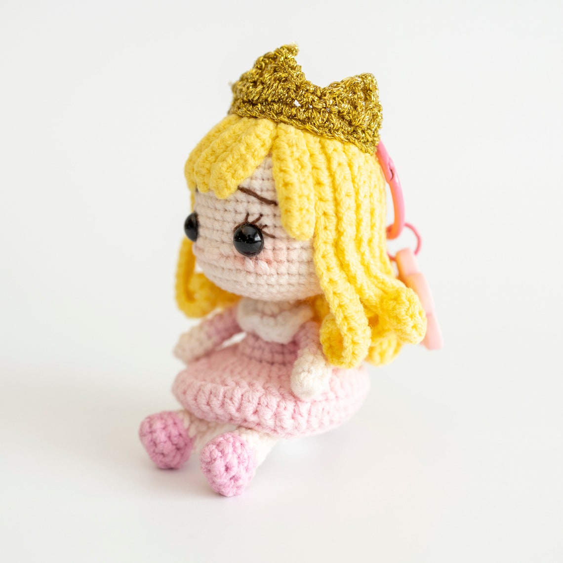 Crochet Princess Doll, Princess Keychain, Amigurumi Princess Keychain ...