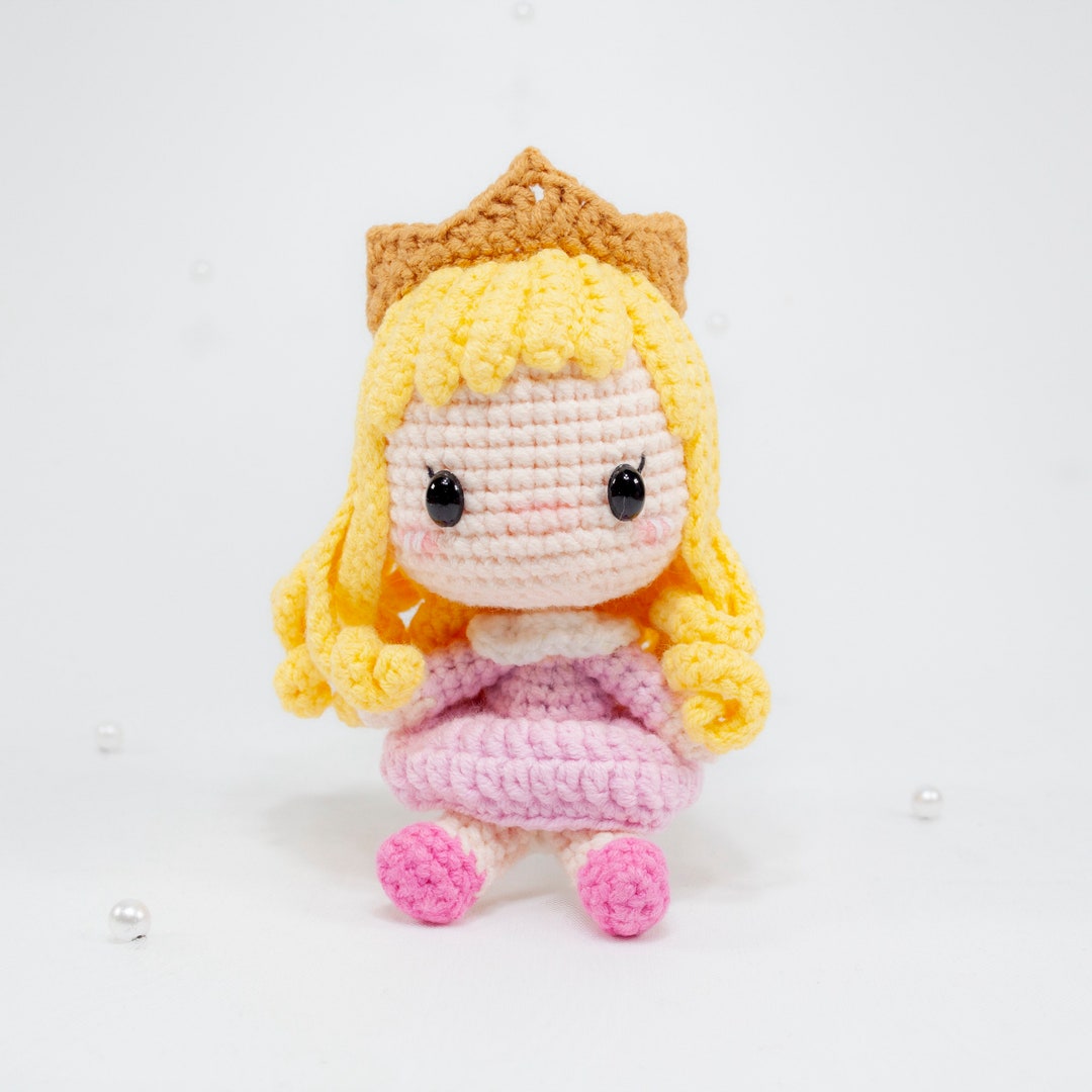 Crochet Princess Doll, Princess Keychain, Amigurumi Princess Keychain ...