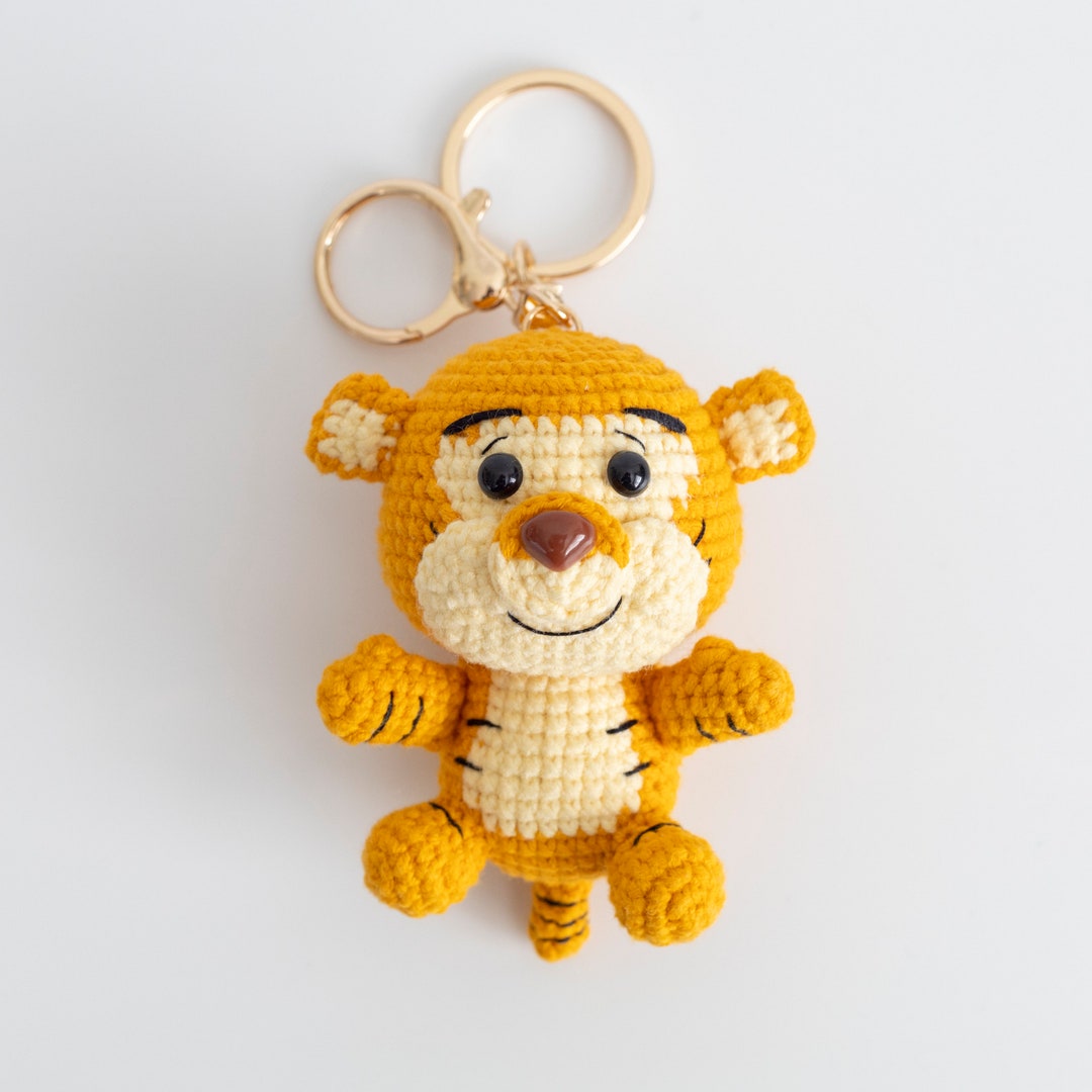 Crochet Tiger Keychain, Handmade Tiger Car Hanging, Handmade Tiger, Car ...