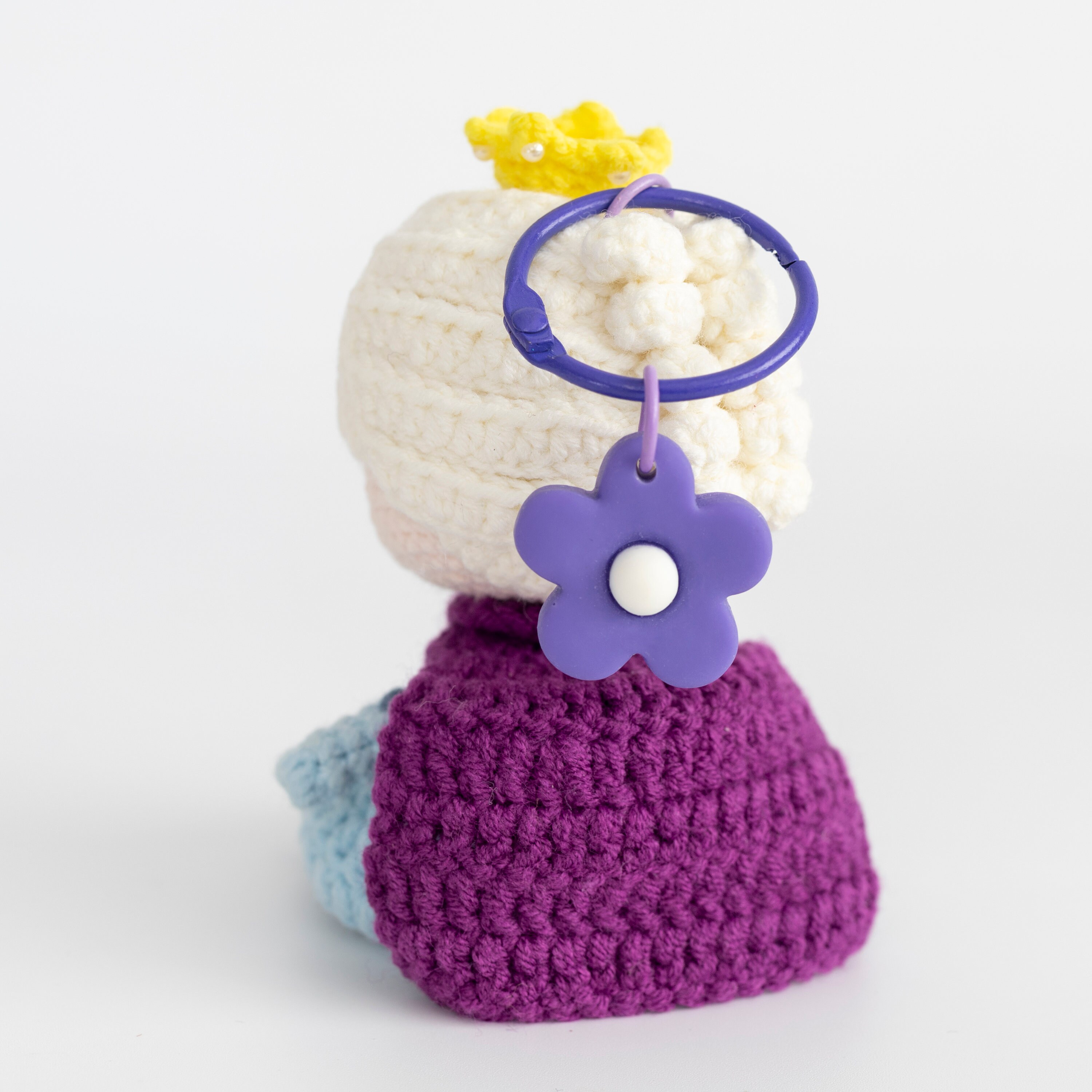 Crochet Princess Doll, Princess Keychain, Amigurumi Princess Keychain ...