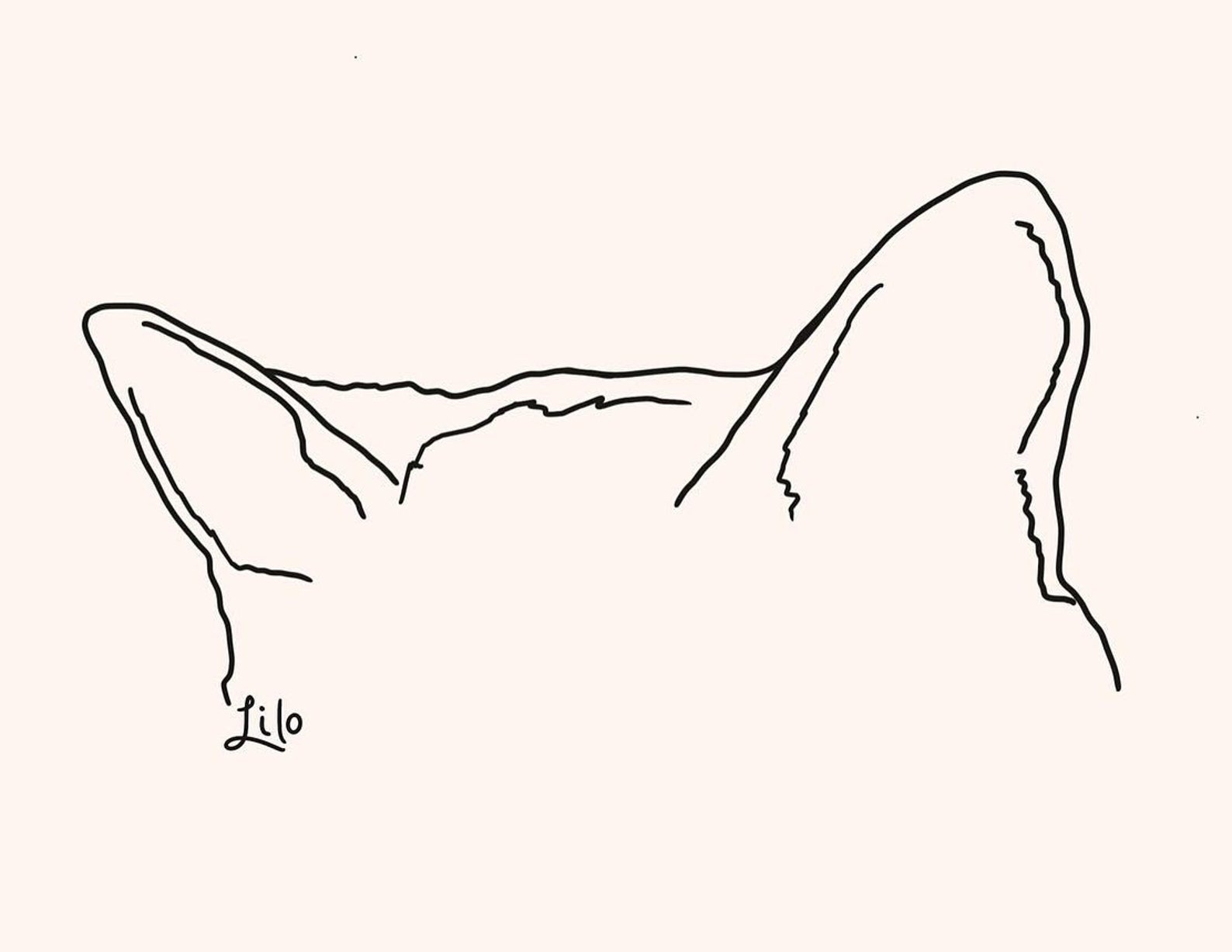 CUSTOM DOG EAR Outline,pet Ear Outline, Pet Ear Silhouette, Dog Ear ...