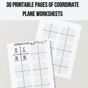 30 Pages of Printable Coordinate Plane Worksheets - Etsy