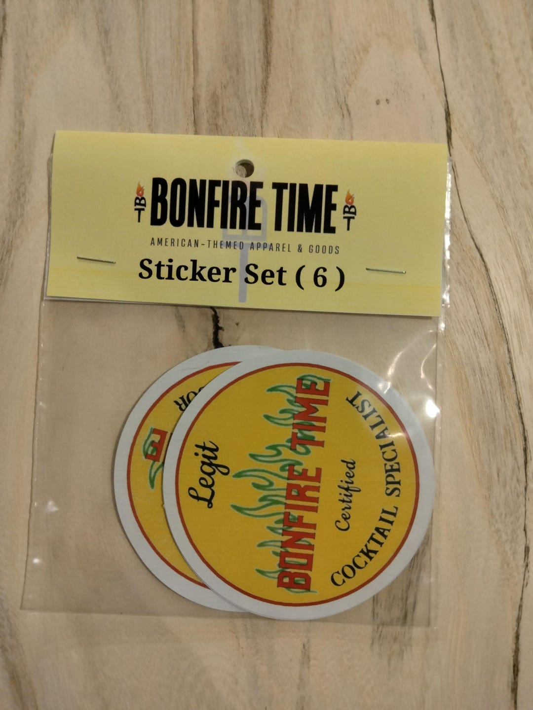 Bonfire Time 3" Sticker Set, (set of 6) - Etsy