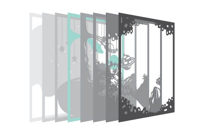 Calvin and Hobbes 3D Shadow Box SVG Files, Shadow Box Paper Cut for ...