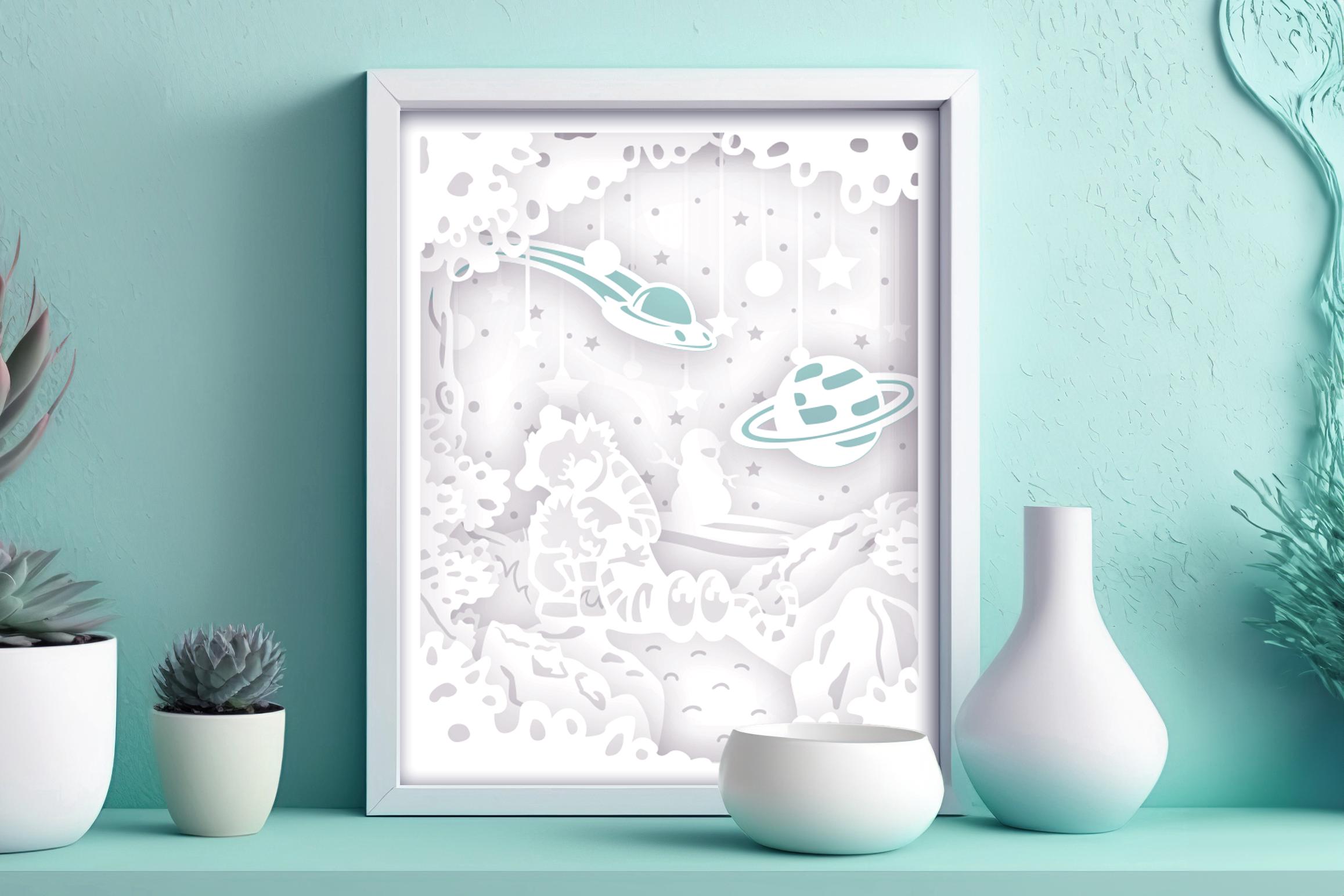 Calvin and Hobbes 3D Shadow Box SVG Files, Shadow Box Paper Cut for ...