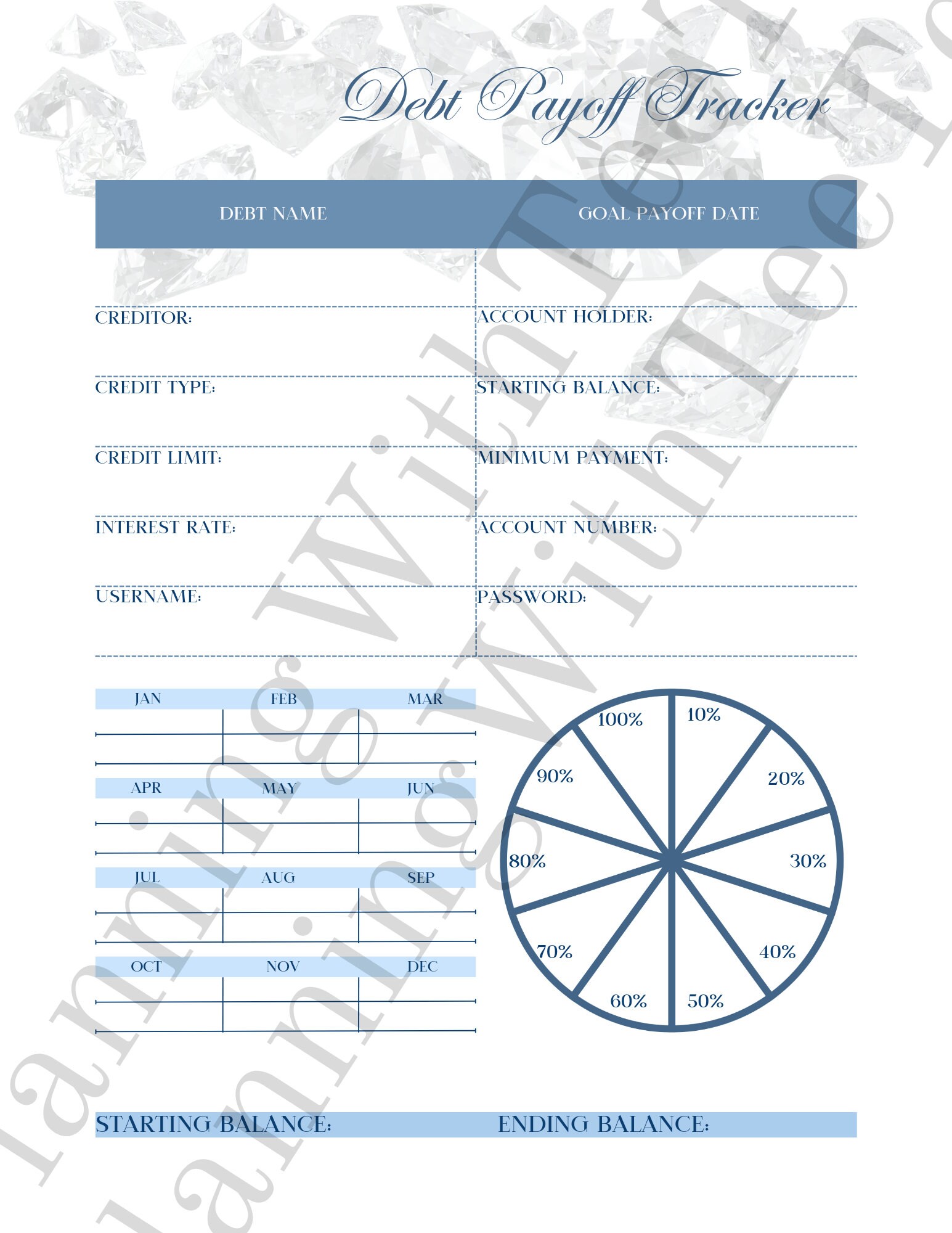 Snowball Method Tracker Diamond Edition - Etsy