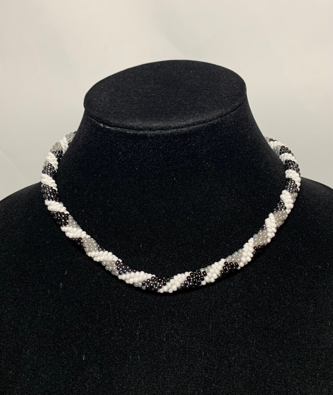 Grey Rope Necklace Seed Beaded Jewelry Beaded Rope Necklace - Etsy