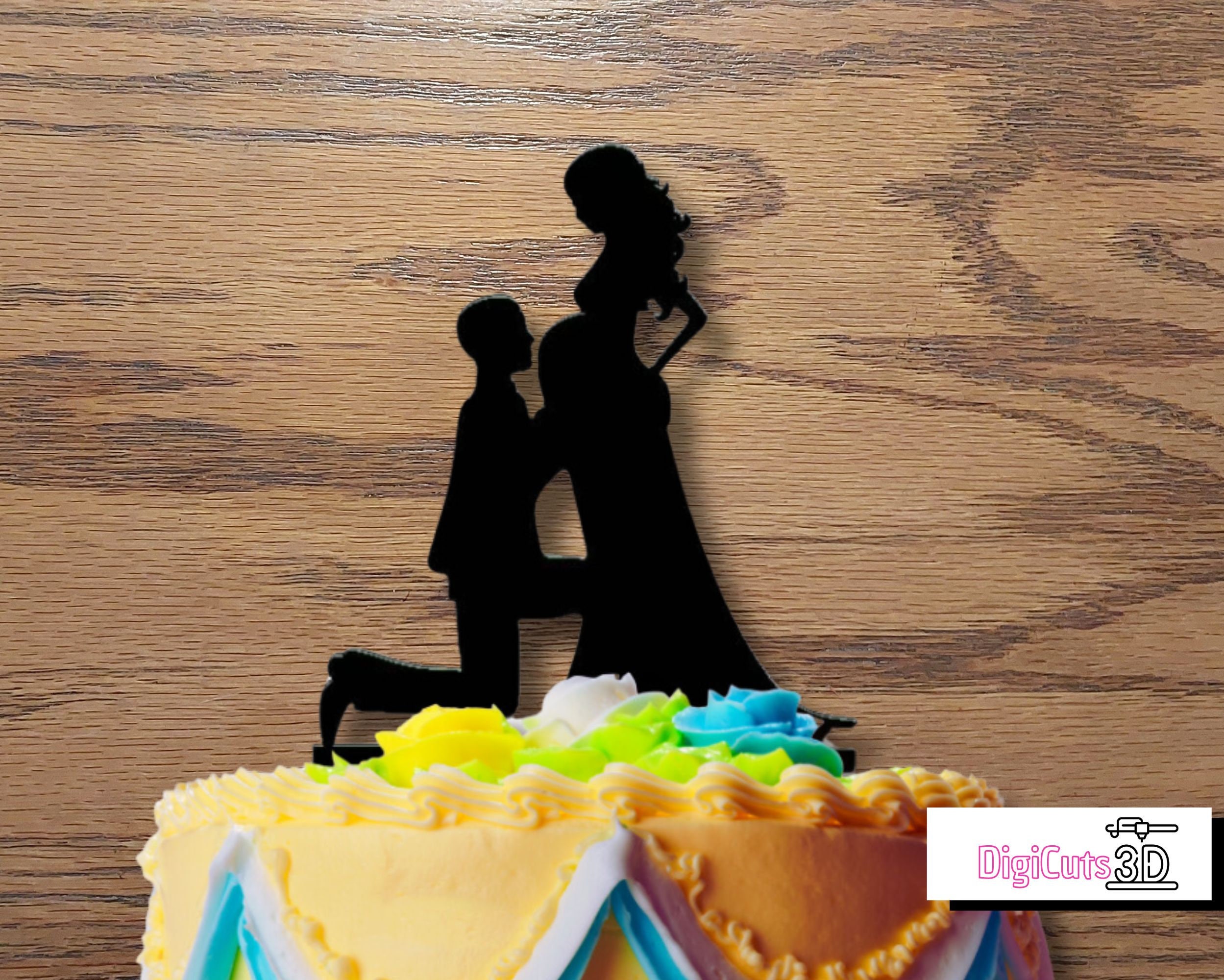 Plastic Cake Topper Pregnant Couple, for Weddings 3D Printed model T6 ...