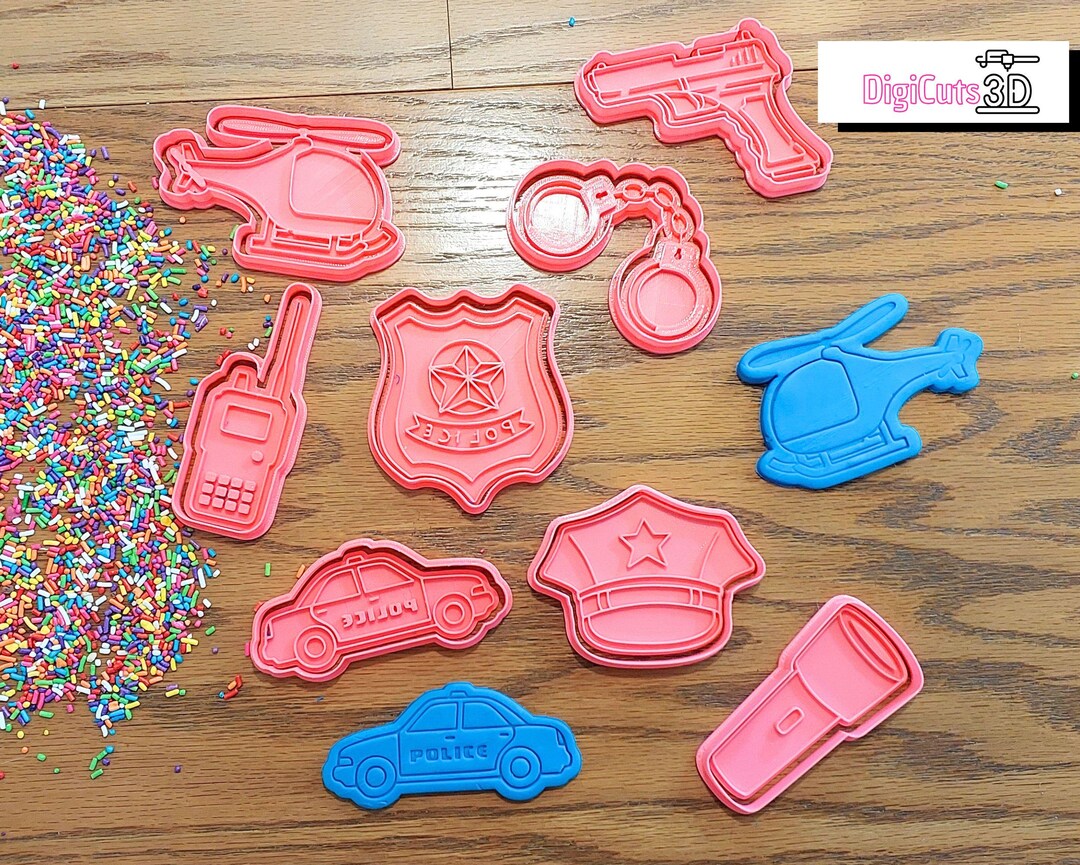 Police Cookie Cutter Set 8 Piece Pack Law Enforcement Theme - Etsy