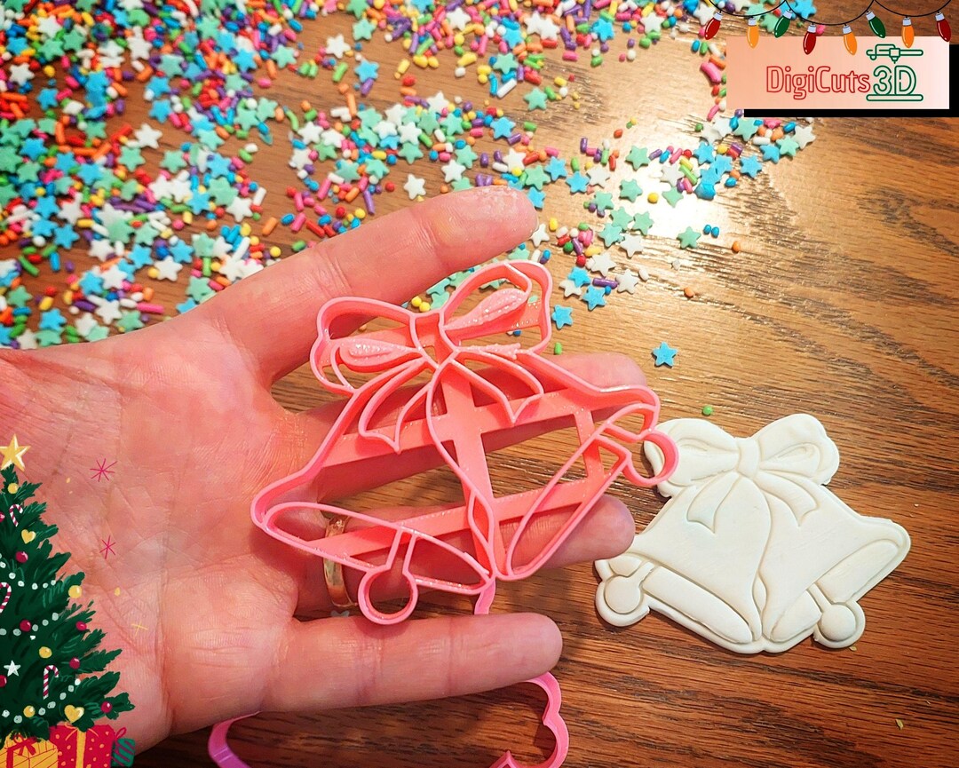 Christmas Bells Cookie Cutter 3D Printed Festive Bell Shape for Holiday ...