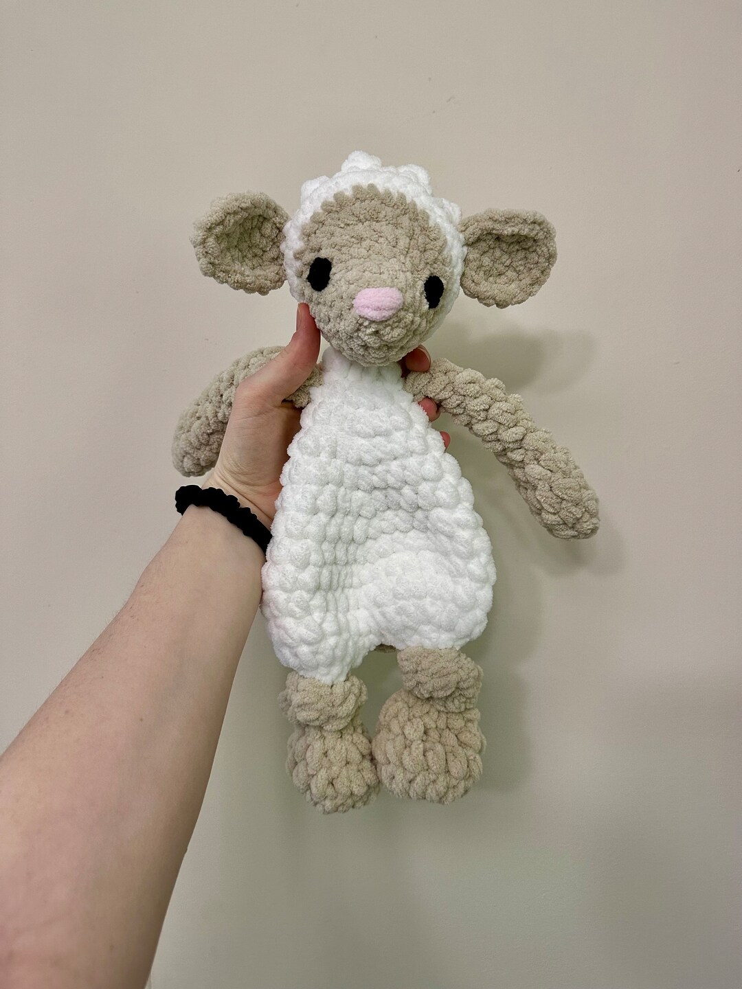 Crochet Knotted White Lamb Sheep Snuggler - Etsy