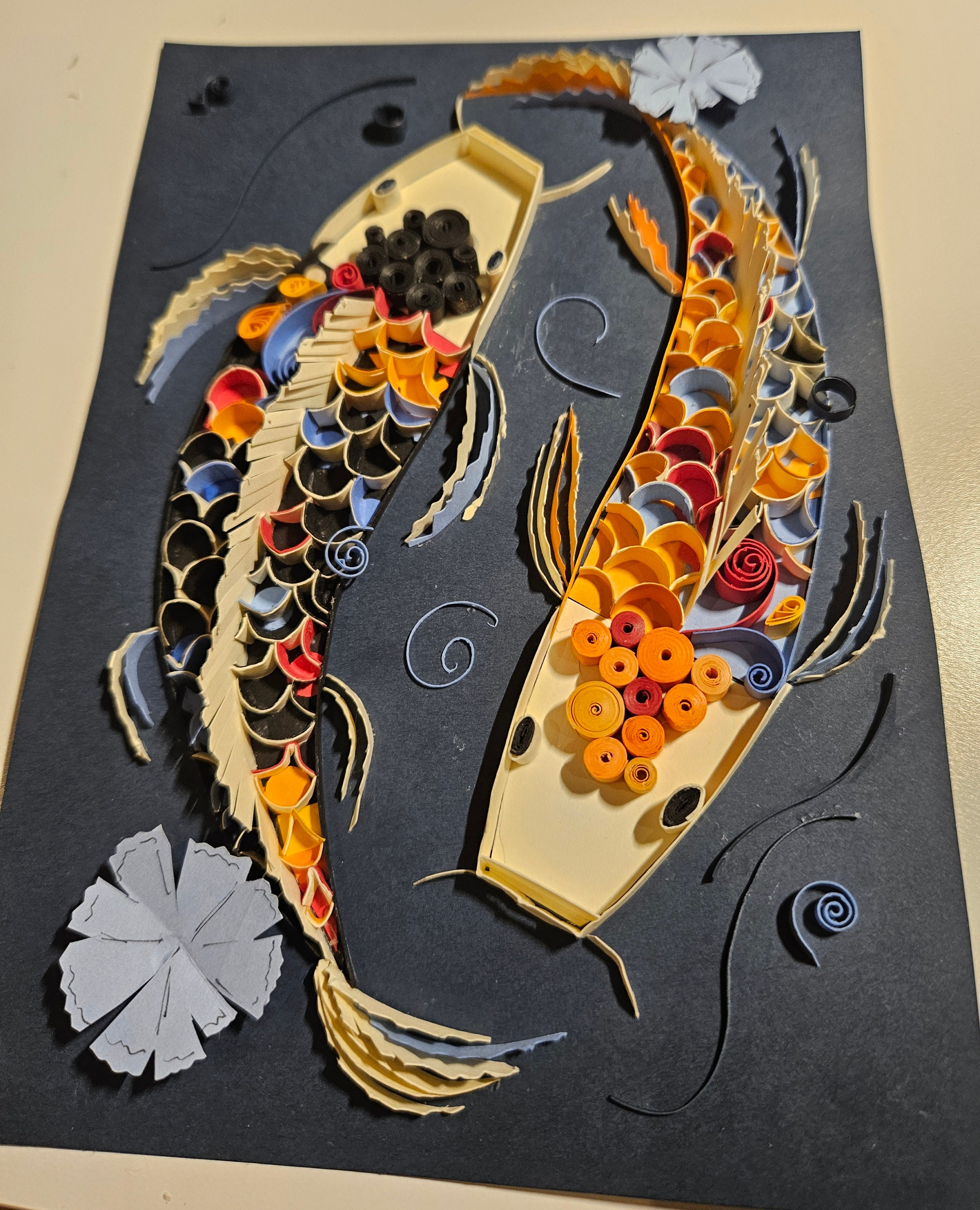 Yin Yang Koi - Paper Quilling Art in 6x8” Shadow Box Frame - Etsy