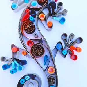 Gecko With Curly Tail - Paper Quilling Art in 6x8” Shadow Box Frame - Etsy