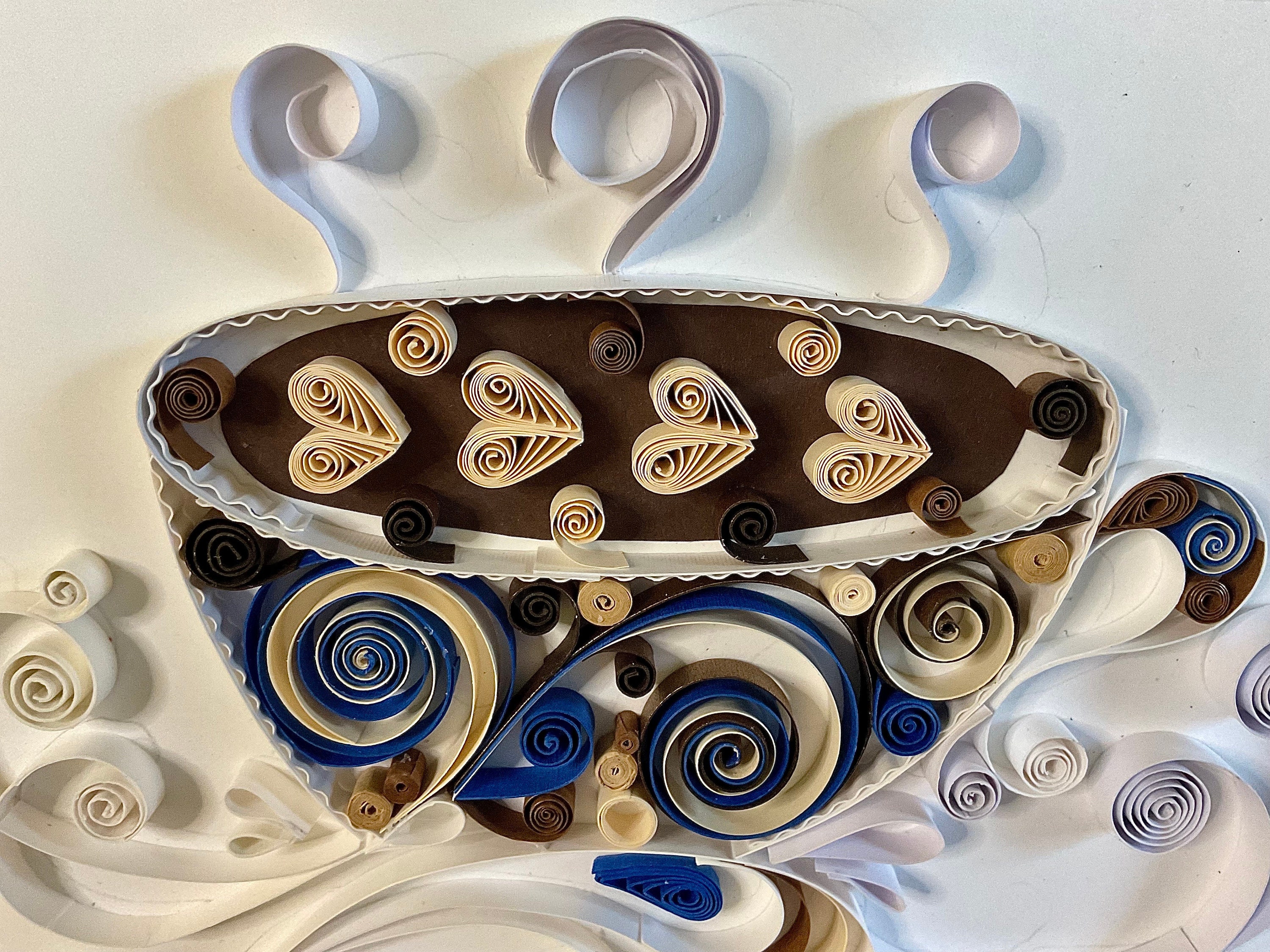 Coffee Time Paper Quilling Art in 6x8 Shadow Box Frame - Etsy