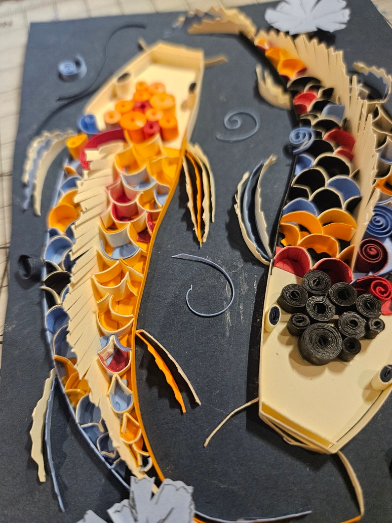 Yin Yang Koi - Paper Quilling Art in 6x8” Shadow Box Frame - Etsy