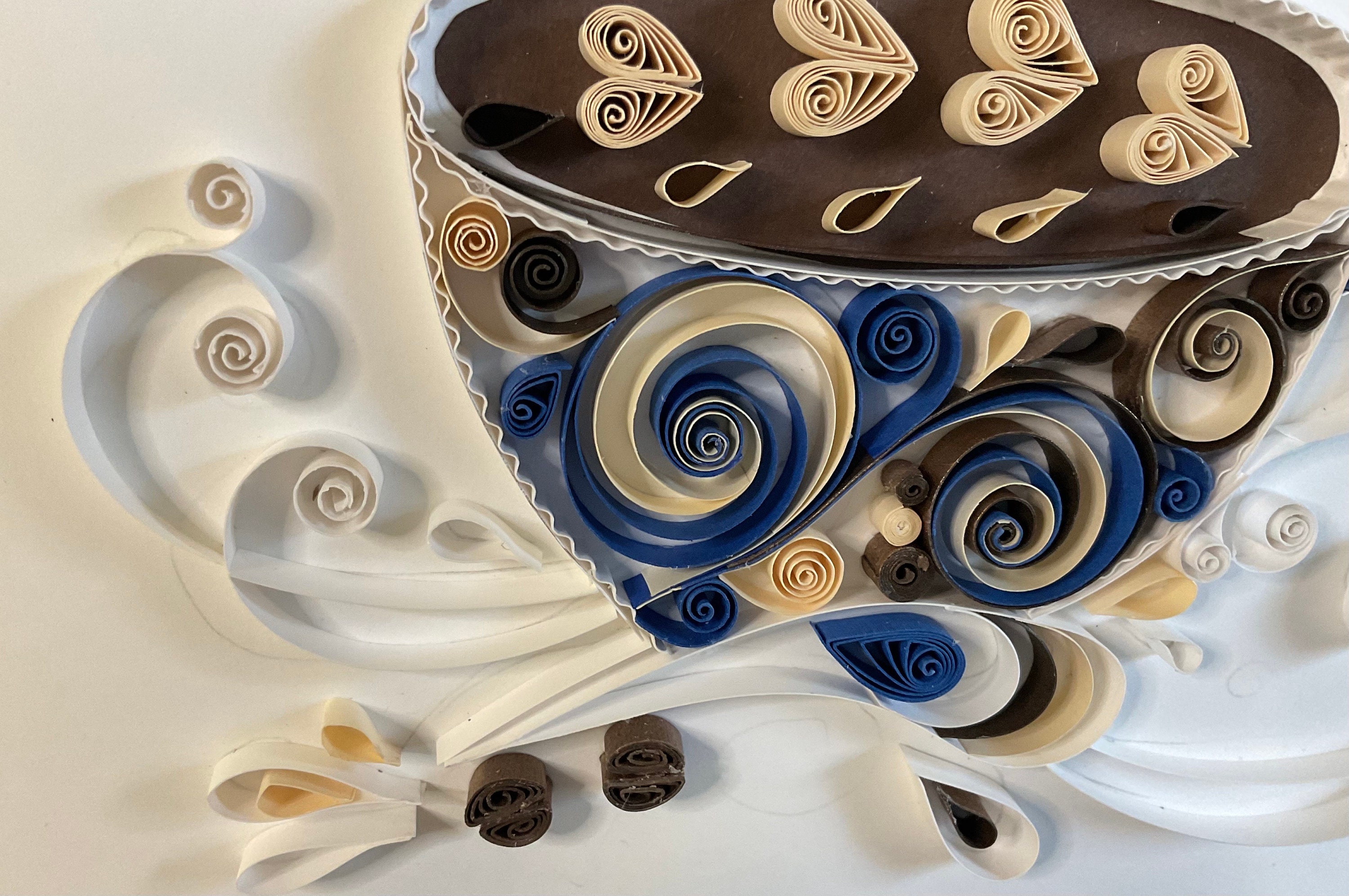 Coffee Time Paper Quilling Art in 6x8 Shadow Box Frame - Etsy