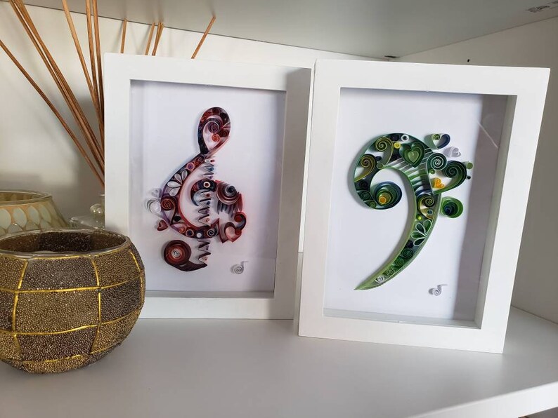 For the Love of Music - Paper Quilling Art in 6x8” Shadow Box Frame - Etsy
