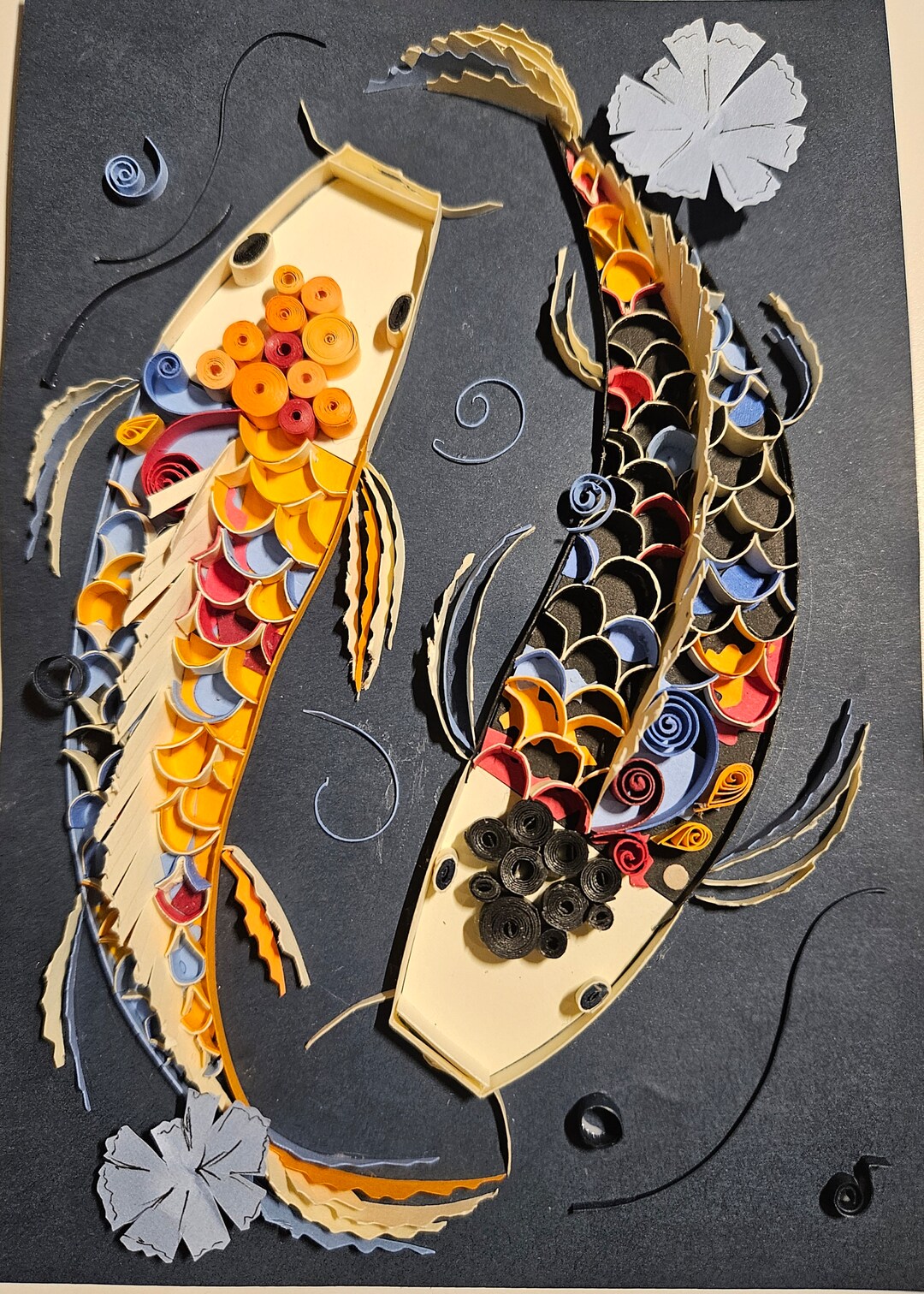 Yin Yang Koi - Paper Quilling Art in 6x8” Shadow Box Frame - Etsy