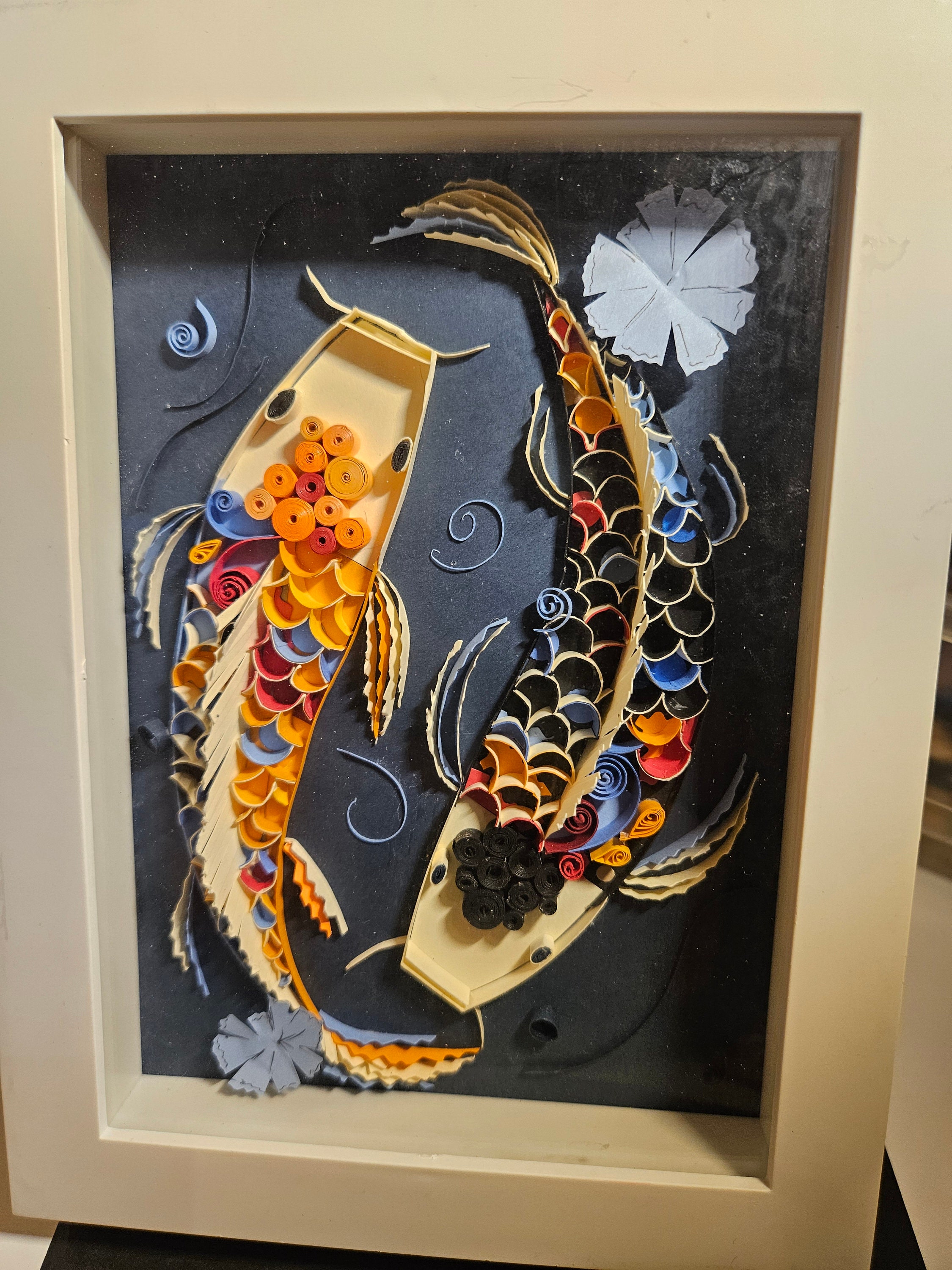 Yin Yang Koi - Paper Quilling Art in 6x8” Shadow Box Frame - Etsy