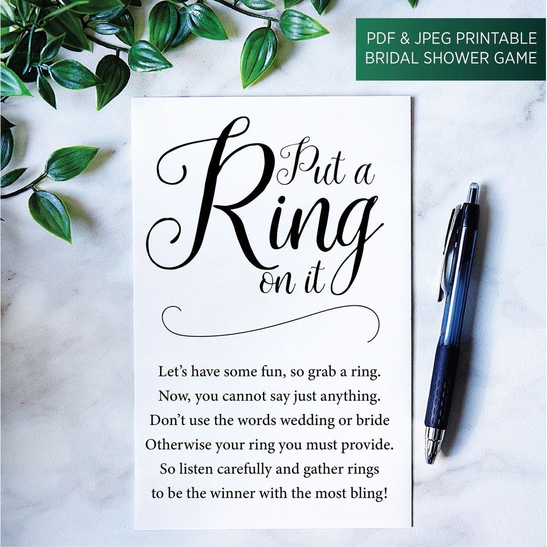 Put A Ring on It, Bridal Shower Game, Ring Wedding Shower Game, Steal ...