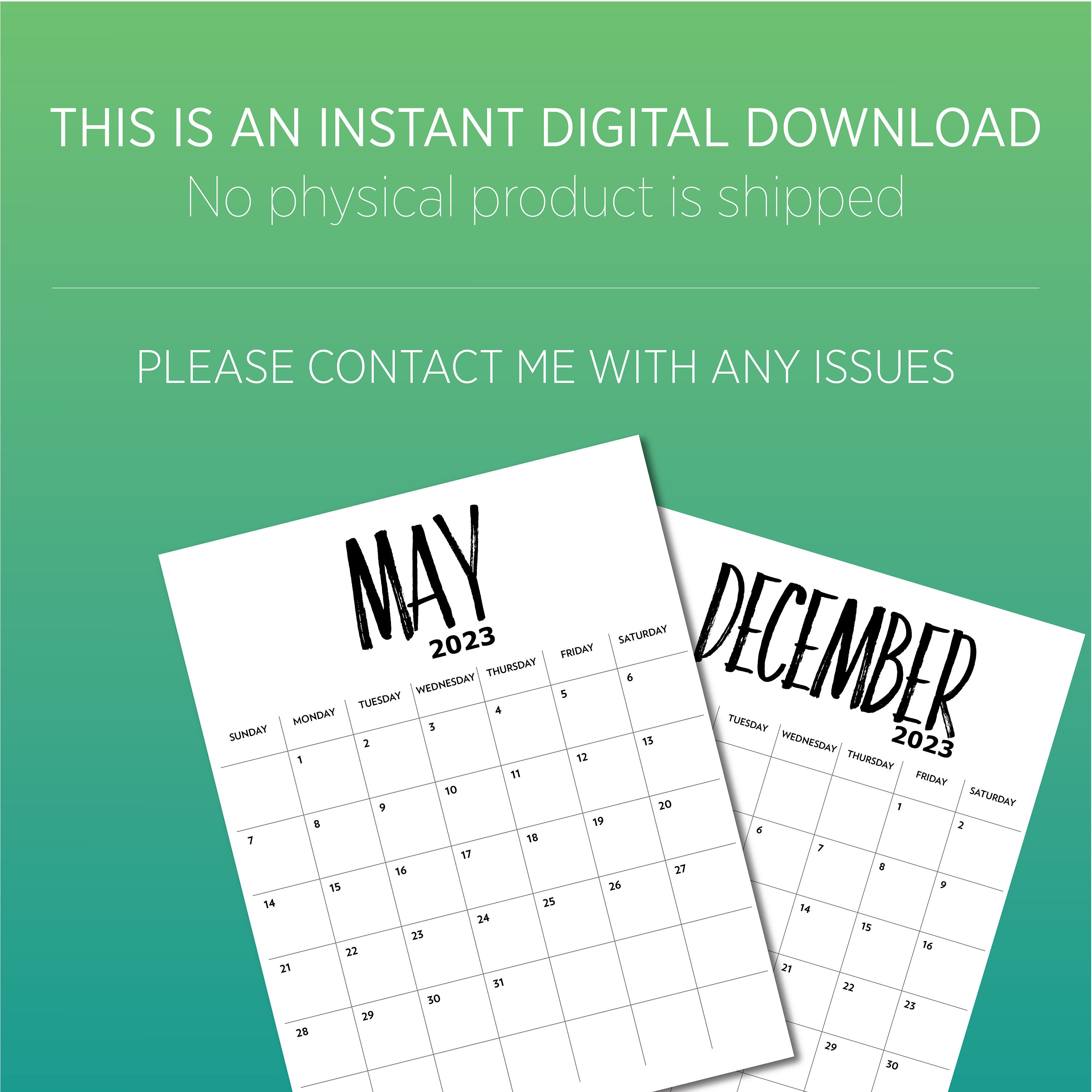 2023 Printable Calendar / Editable 2023 Calendar / Minimalistic ...
