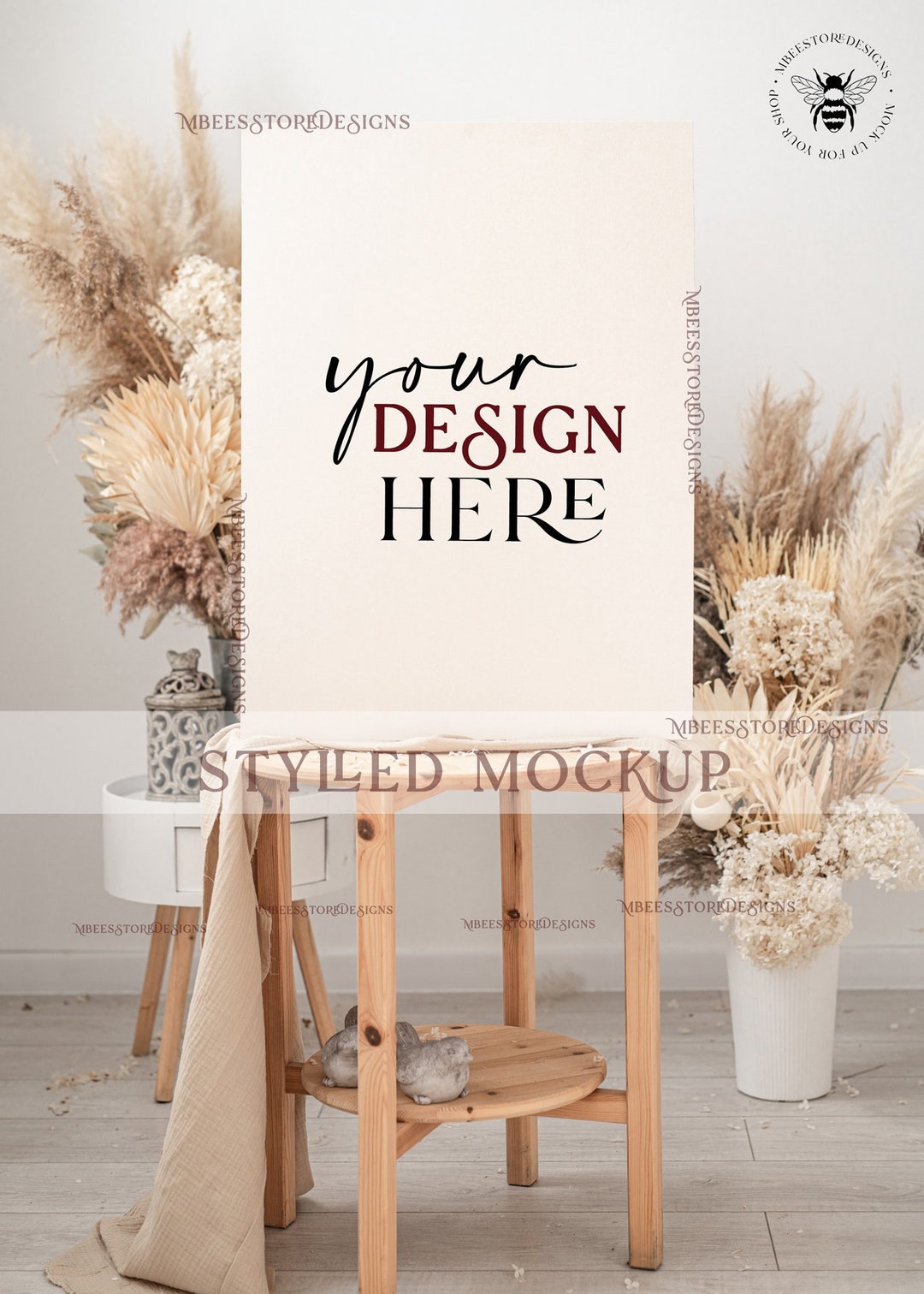 Wedding Welome Boho Sign Mockup, Blank Poster Sign Mockup Welcome Sign ...