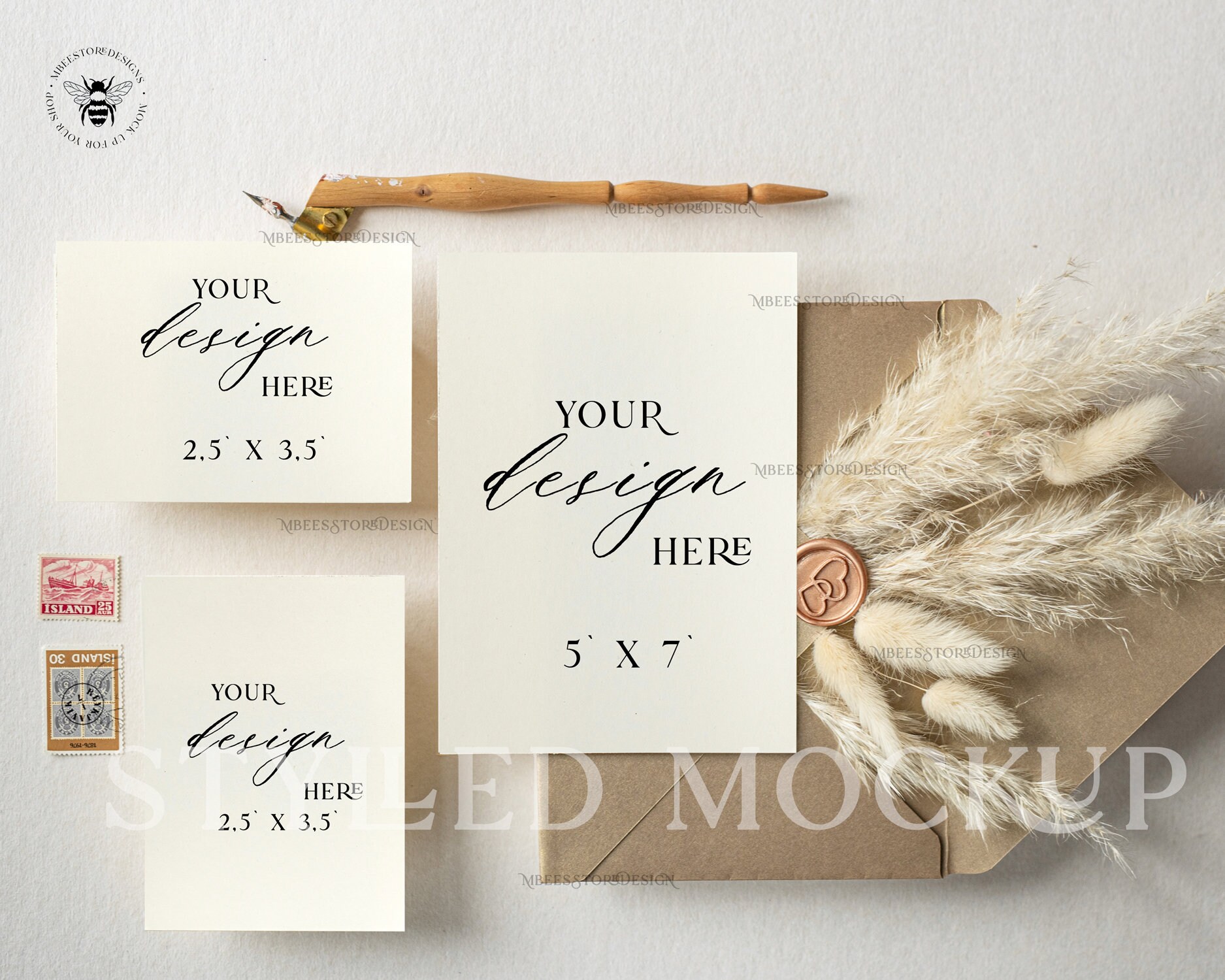 Graphic Design Golden shine stylled Calligraphy Set MockUp Luxury ...