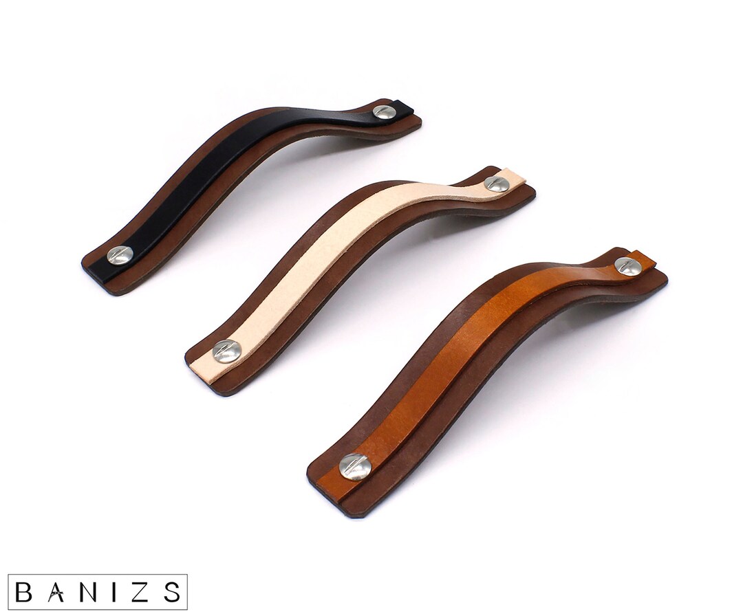 Leather Furniture Handle, Leather Drawer Handle, Handmade Leather Pull ...