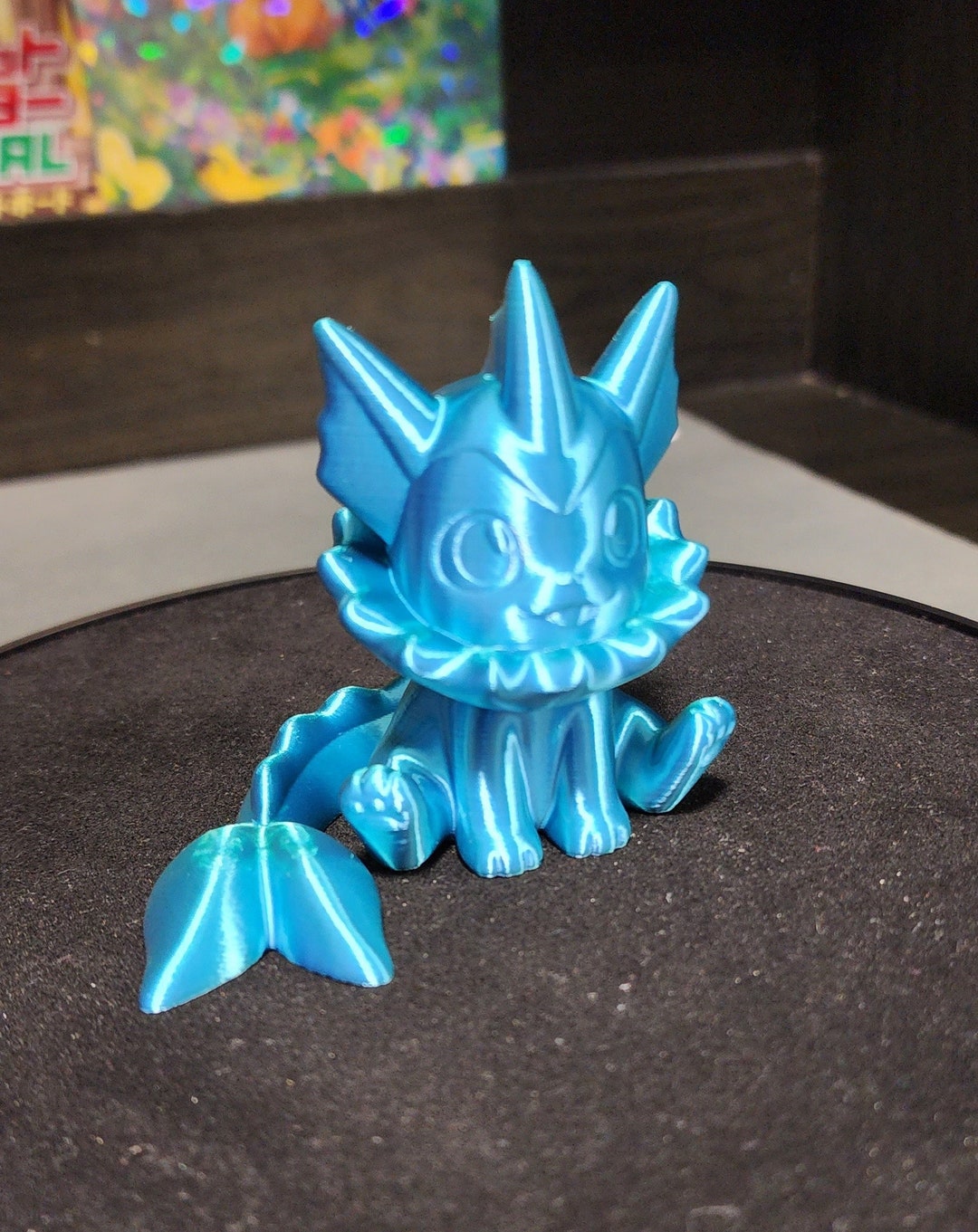 Vaporeon Pokemon Model Dual Colour Silk Blue Green Colour Shift Display ...