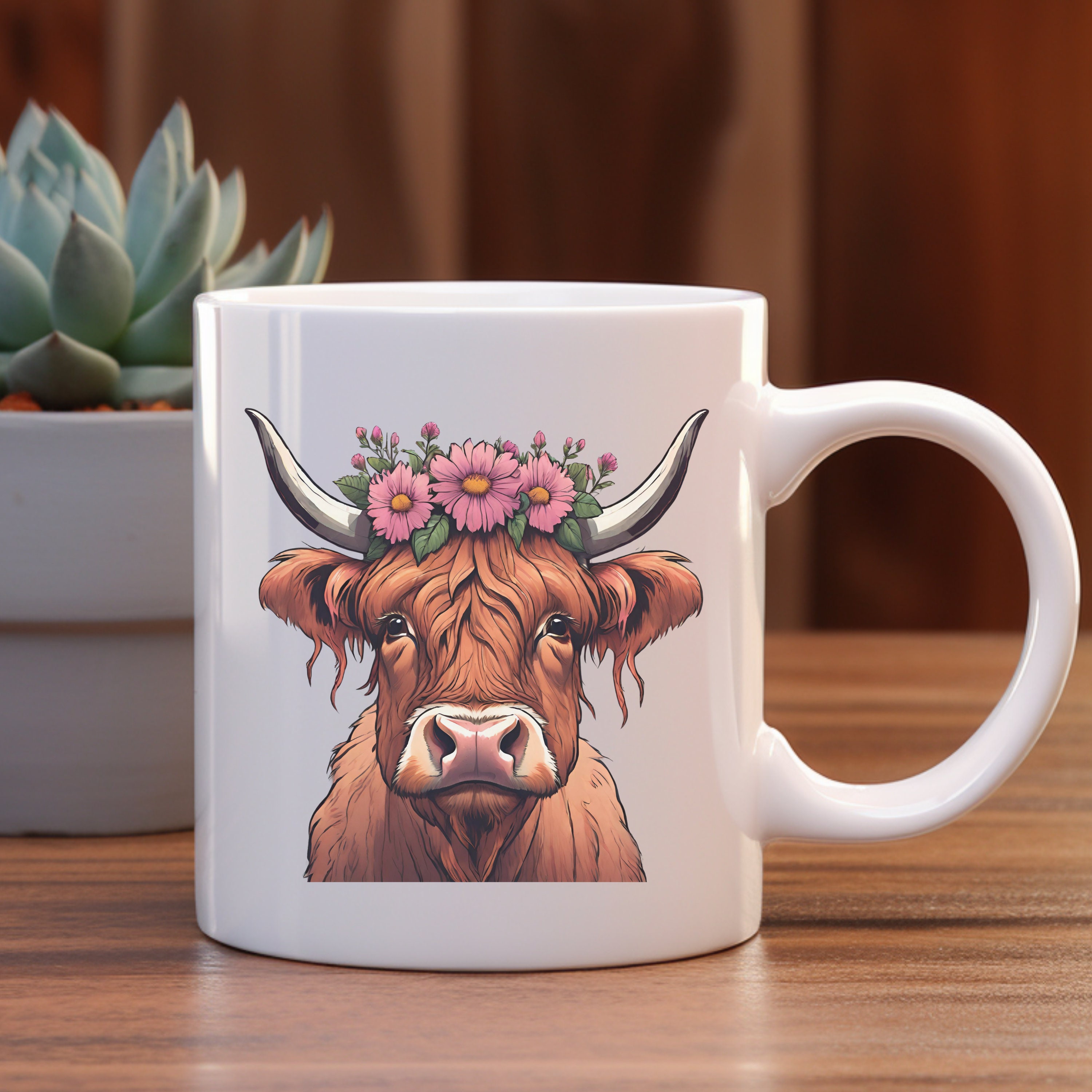 Highland Cow Coffee Mug, Cow Lovers Gift, Moo Cow Animal Lover Farm Mug ...