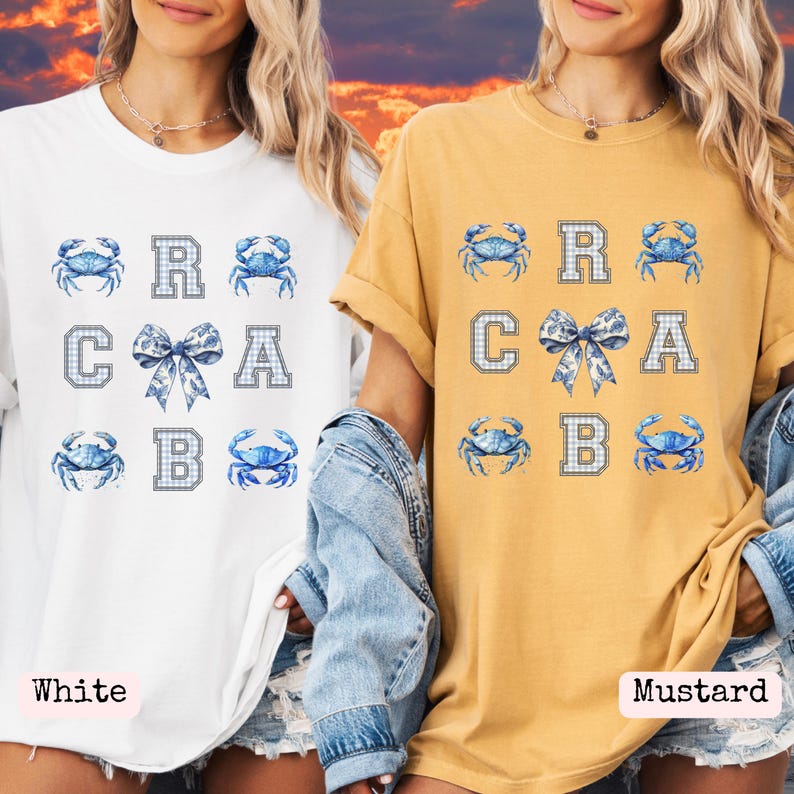 Coastal Crab Lover T-shirt, Summer Beach Life Tee, Sea Lovers ...