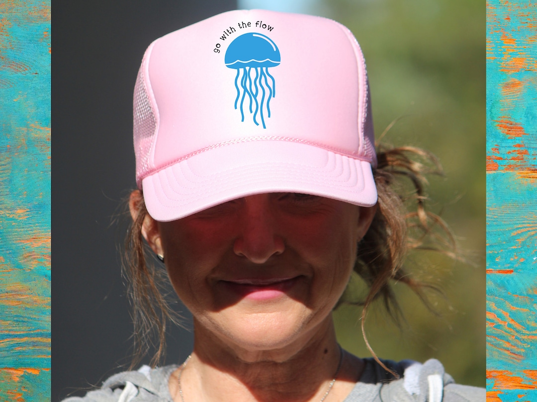 Jellyfish Trucker Hat, Go With the Flow Baseball Hat, Otto Foam Front ...